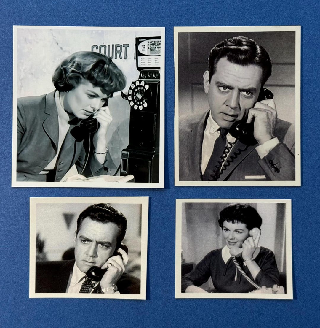 Perry Mason Magnet Set, Perry Mason Cast Magnets, Raymond Burr, Barbara ...