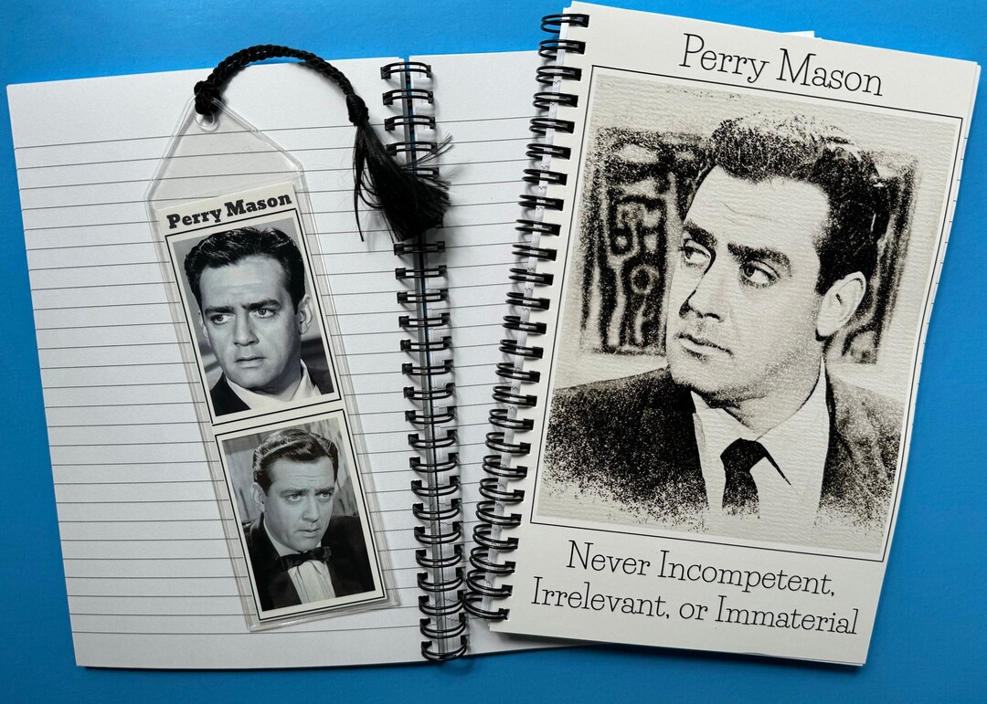 Perry Mason Notebook and Bookmark Set, Perry Mason Journal, Raymond ...