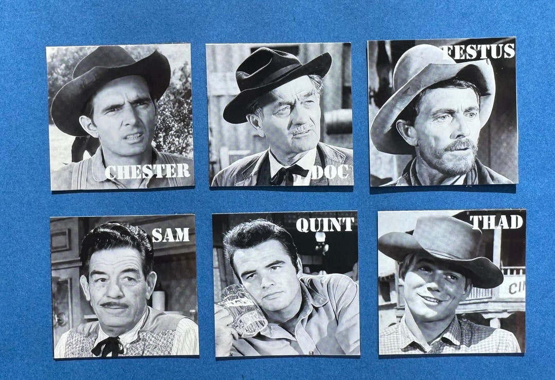 Gunsmoke Cast Magnet Set, Festus, Doc, Chester, TV Westerns, Gunsmoke ...