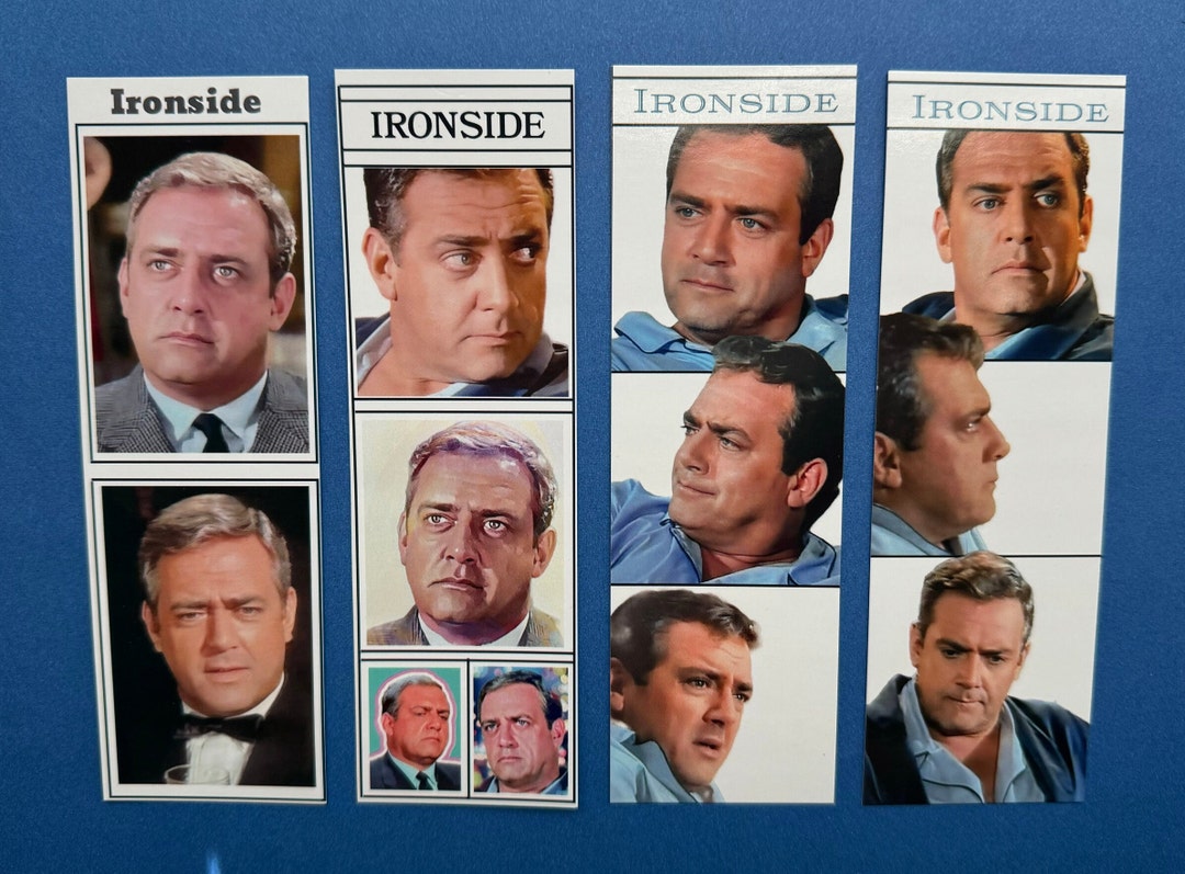 Ironside TV Bookmark Set, Raymond Burr, Ironside Set of 4 Bookmarks, TV ...