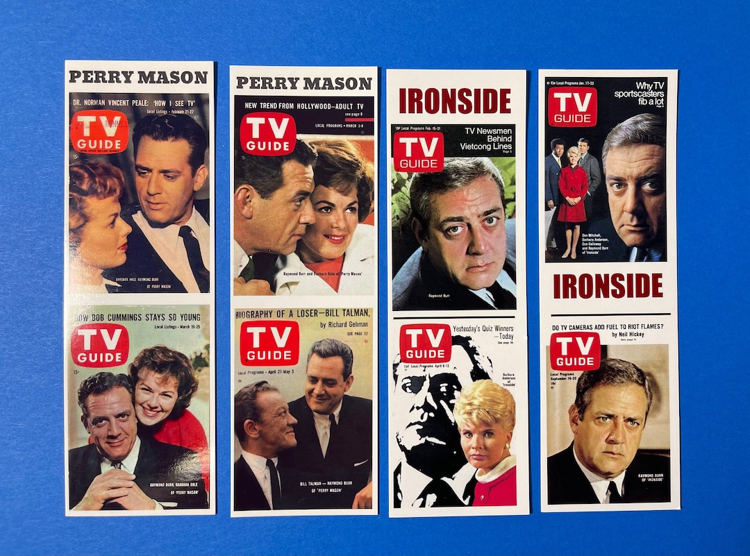 Perry Mason & Ironside TV Guide Bookmark Set - Raymond Burr Fan Gift - Etsy