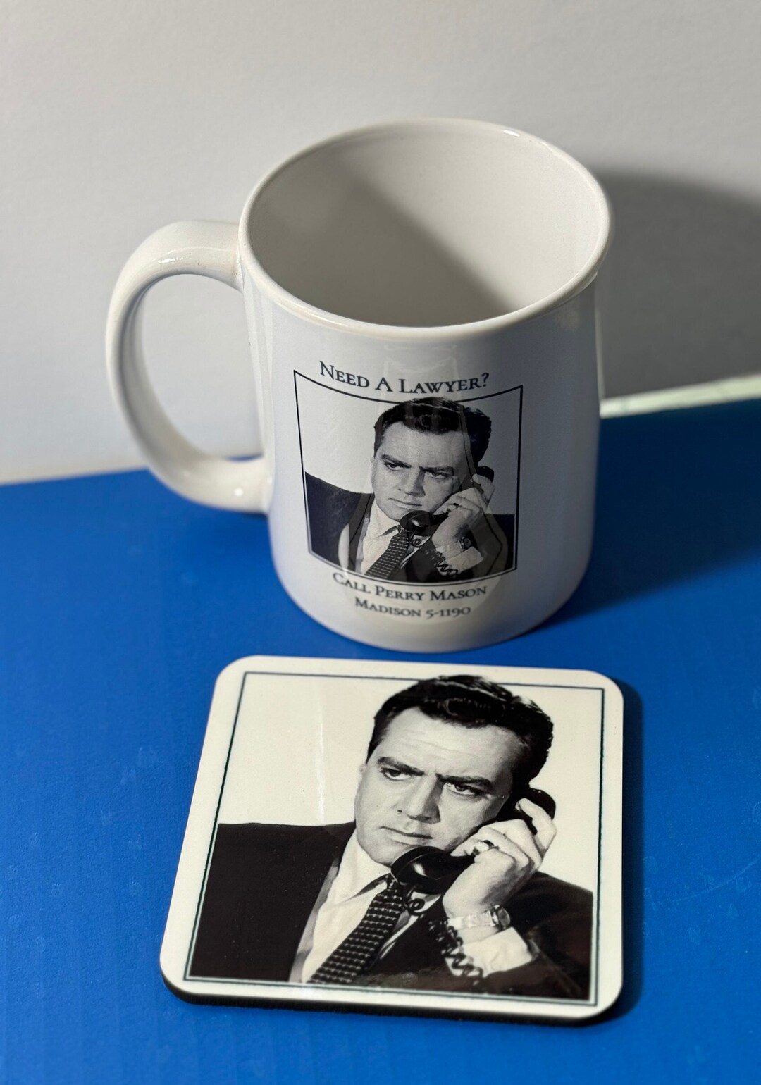 Perry Mason Mug and Coaster Set, Classic TV Mug, Perry Mason, Mug ...