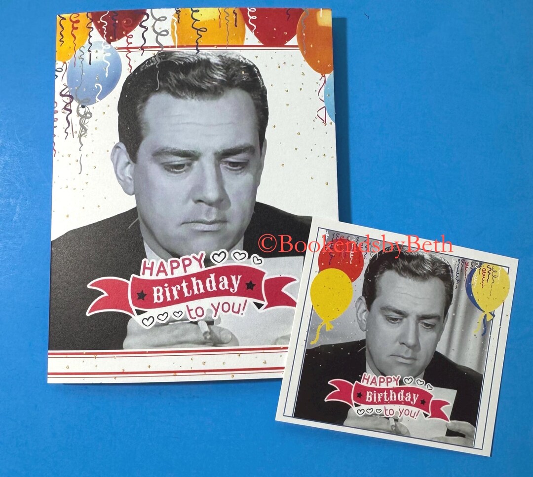 Perry Mason Birthday Card & Magnet Set: Raymond Burr Fan - Etsy