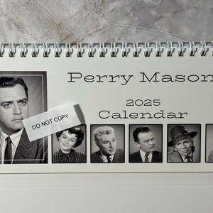 Perry Mason Desk Calendar, 2025 Desk Calendar, Raymond Burr, Barbara ...