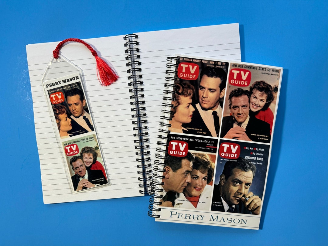 Perry Mason Notebook, Spiral Notebook, TV Guide Cover Journal, Raymond ...