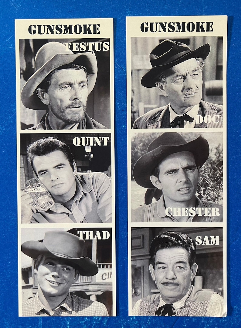 Gunsmoke Cast Bookmark Set Gunsmoke TV Western Bookmarks - Etsy