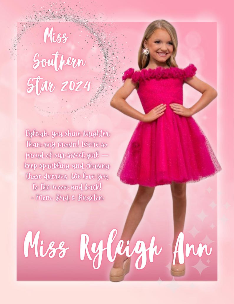 Custom Pageant Ad Design – Personalized Program Ad for Pageants ...