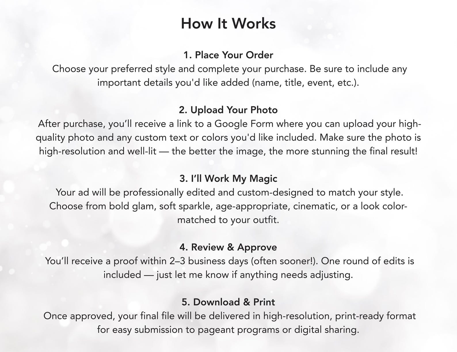Custom Pageant Ad Design – Personalized Program Ad for Pageants ...