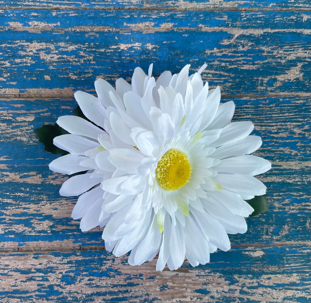 Double Daisy Pair of White Flowers Daisy Hair Flower Clip - Etsy