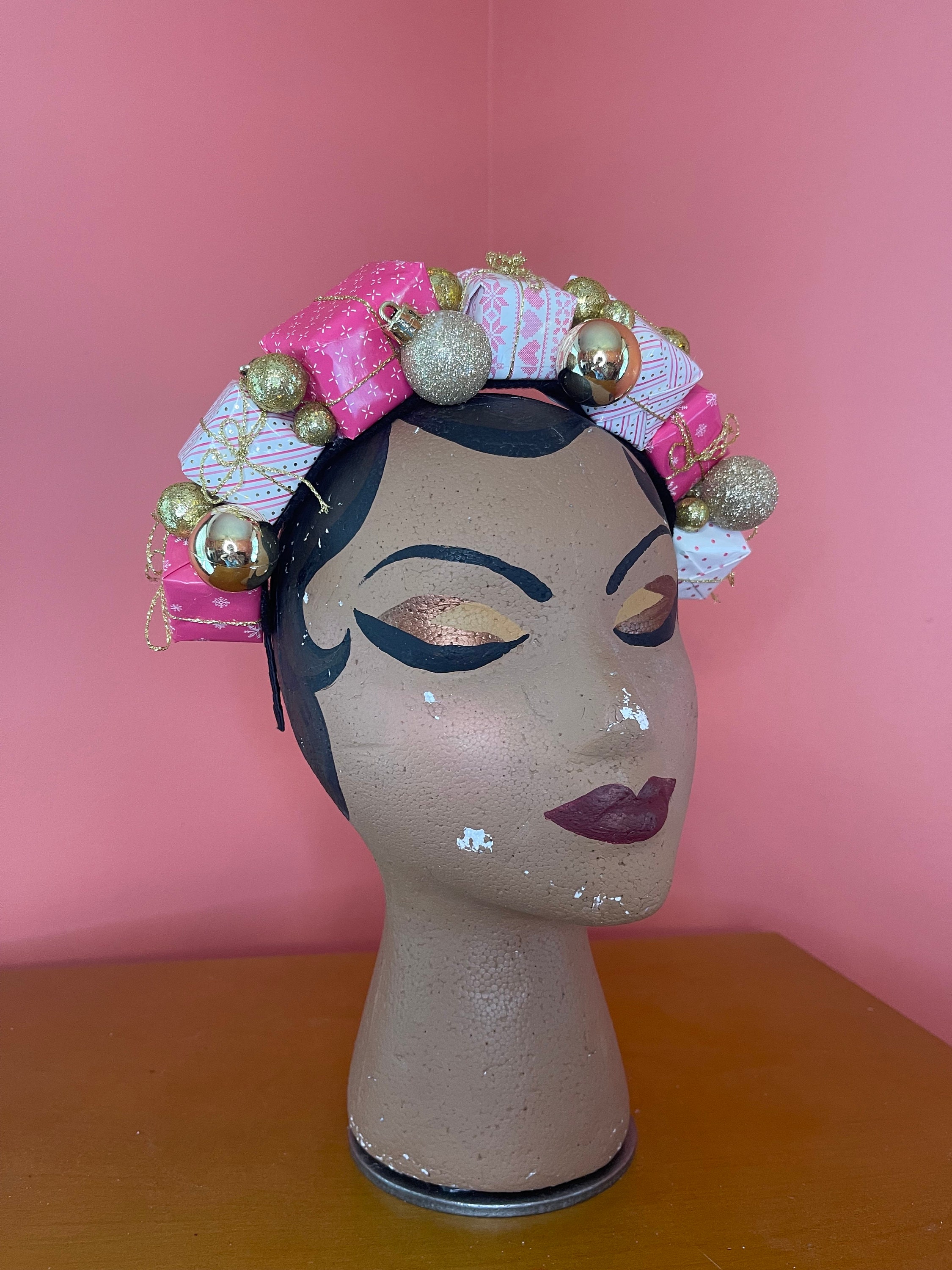 The Best Gift Full Crown Holiday Headband in HOT Pink and Gold - Etsy