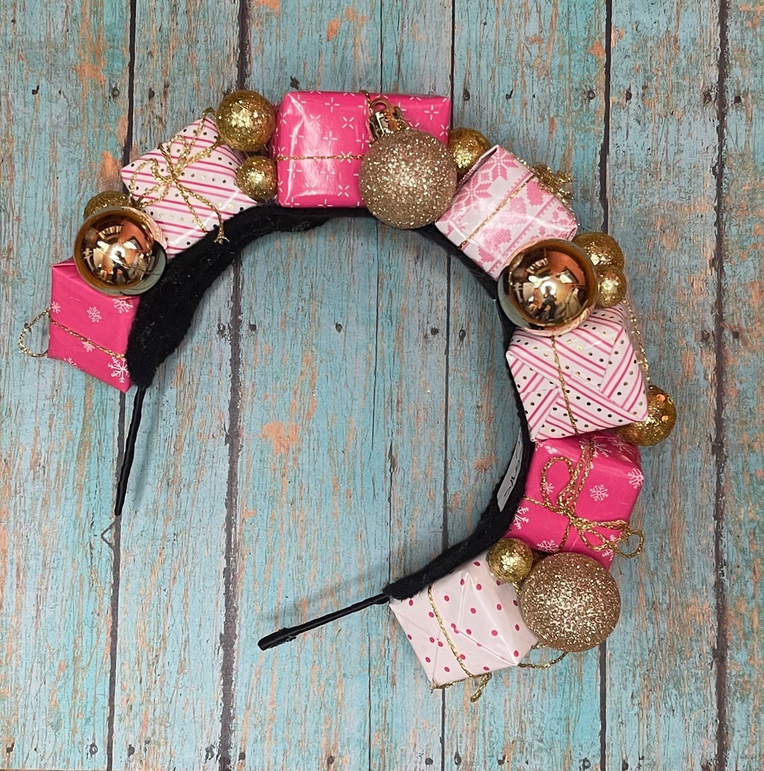 The Best Gift Full Crown Holiday Headband in HOT Pink and Gold - Etsy