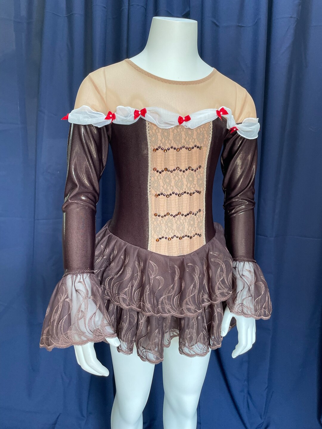 Girls Ice Skating Holiday Dress - Size 8 - "hot Chocolate" - Etsy