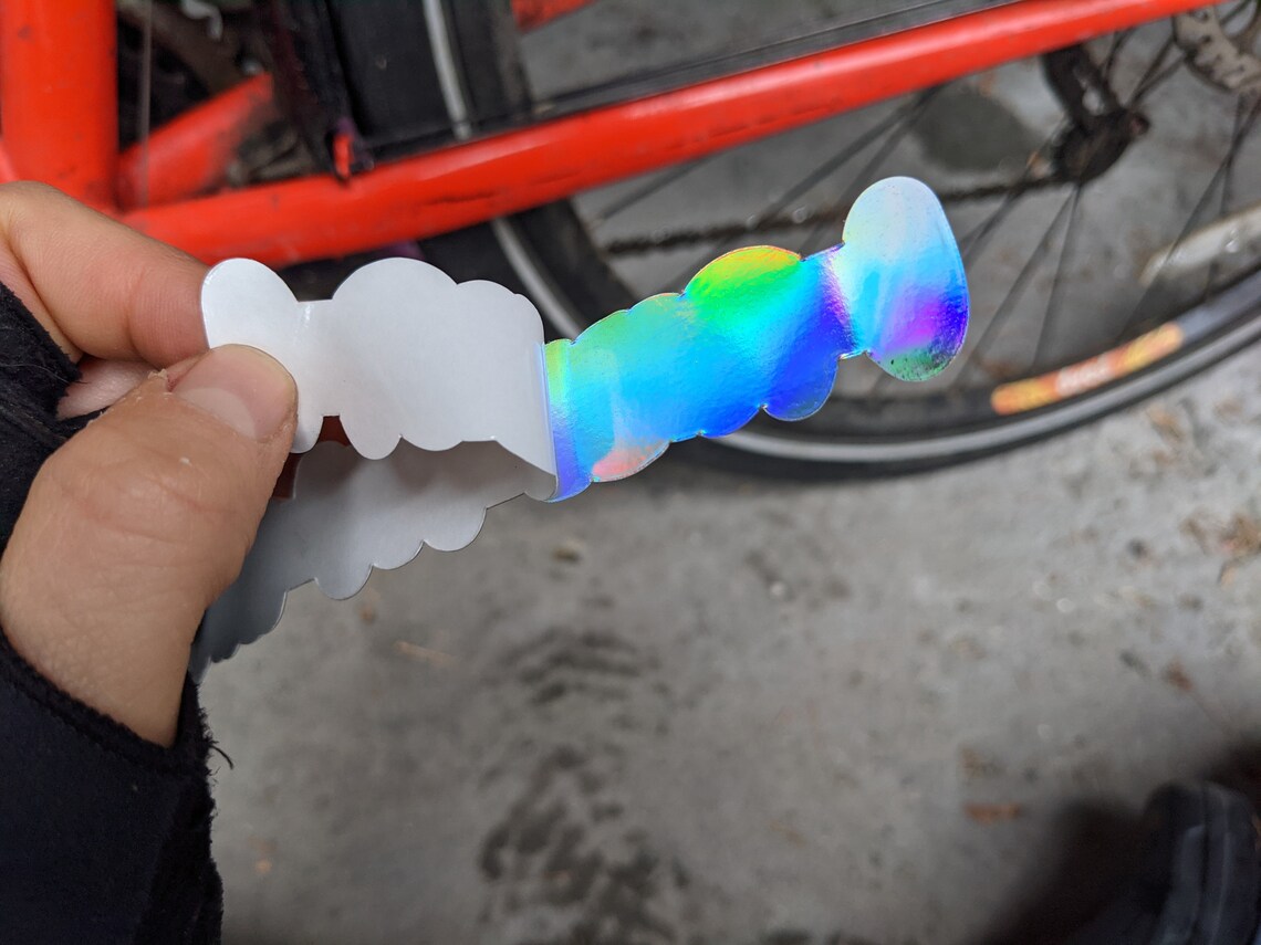 I Rode My Bike Here Holo Bike Sticker Holographic Vinyl - Etsy