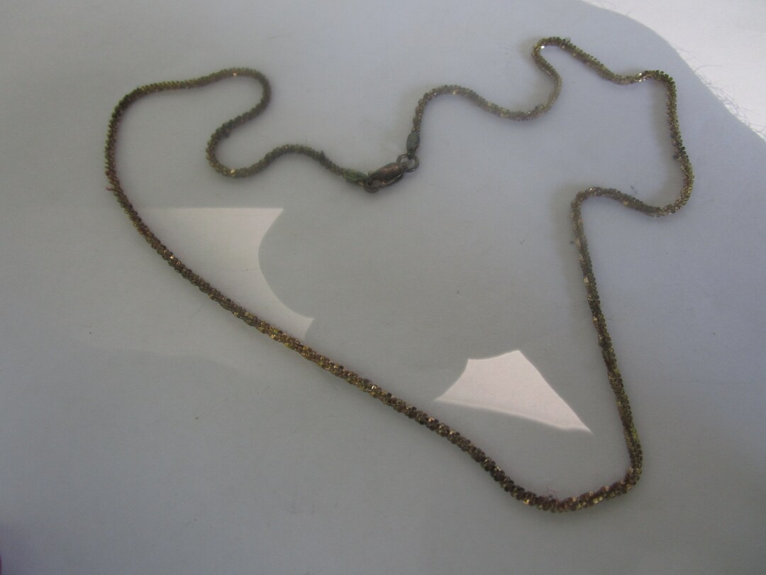 Vintage Shimmery Odd Link Sterling Silver Chain Necklace - Etsy.de