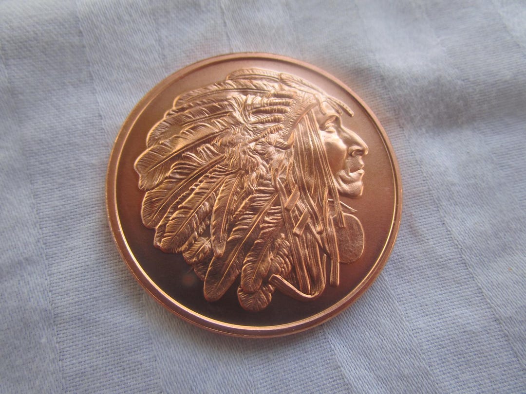 1 OZ Copper Coin American Indian Series Pride Strength Courage - Etsy