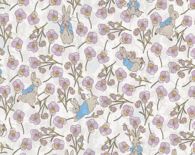 Liberty X Peter Rabbit | Tana Lawn | Poppy & Honesty Rabbit | Beige - Etsy