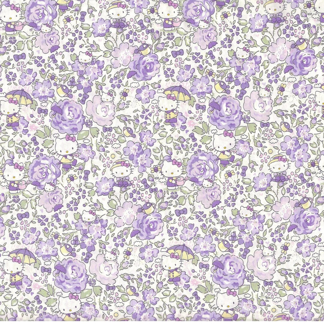 Liberty Japan X Hello Kitty | Tana Lawn | Felicite | Milky Purple - Etsy