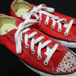Bling Red Converse Sneakers - Etsy