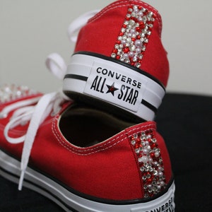 Bling Red Converse Sneakers - Etsy
