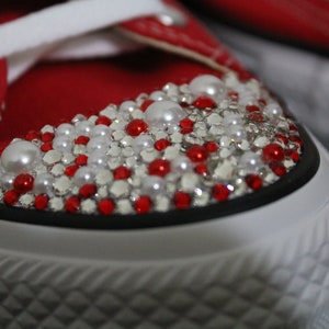 Bling Red Converse Sneakers - Etsy
