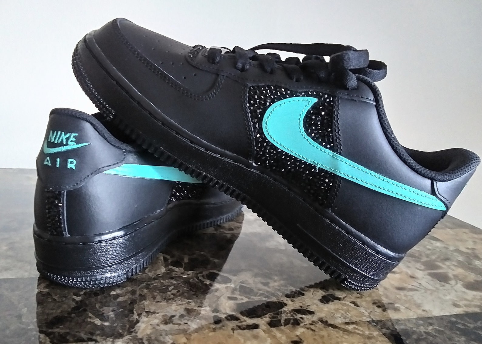 Custom Tiffany Forces Bling Af1s Black Air Force 1s Custom - Etsy