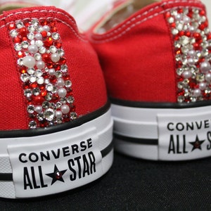 Bling Red Converse Sneakers - Etsy