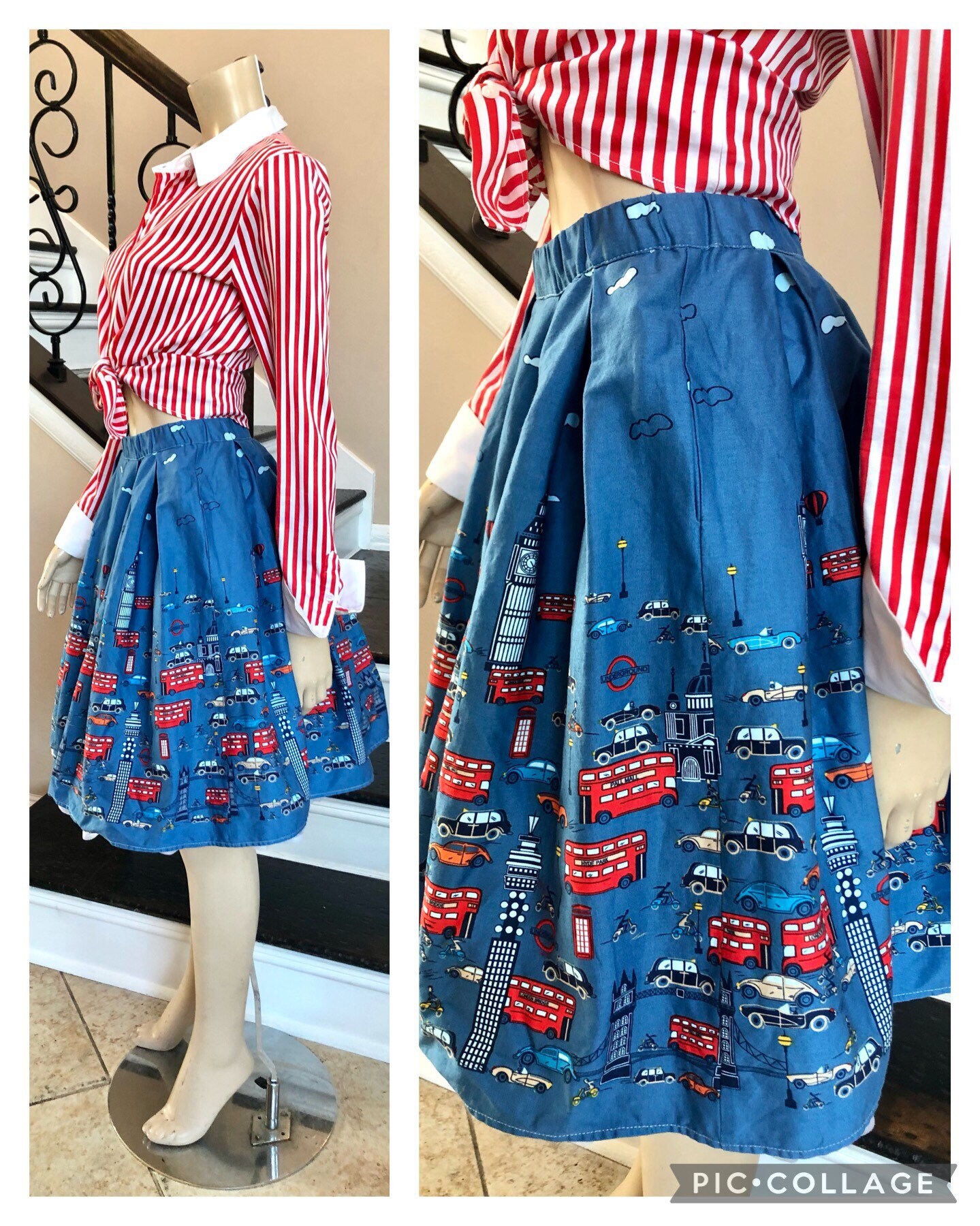 Cute Vintage 50s Style Pall Mall London Aline Flare Skirt With Pockets ...