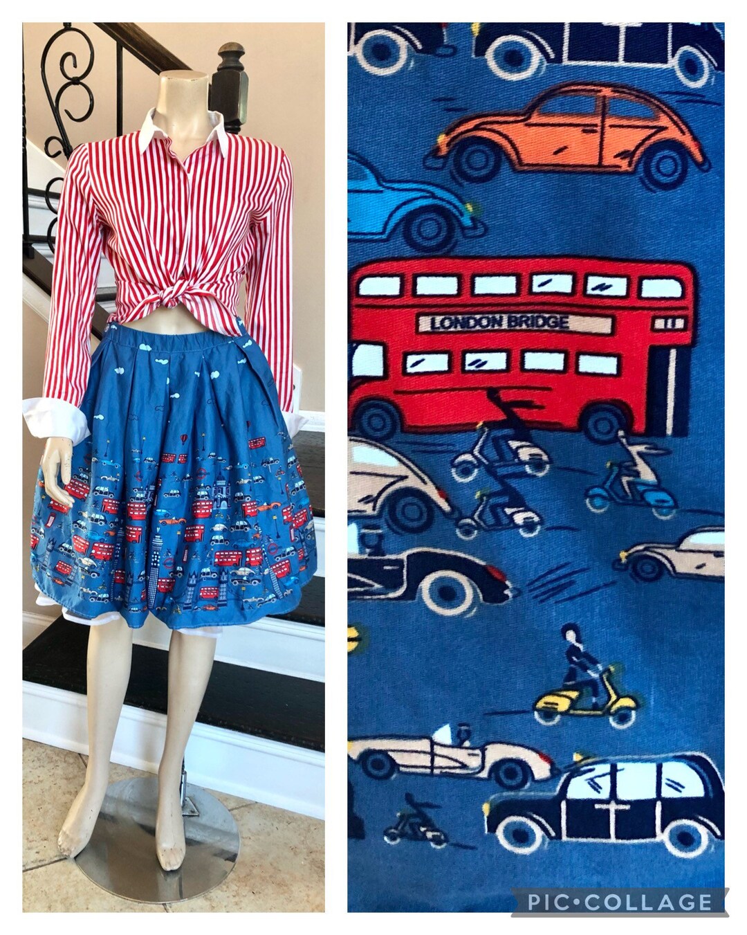 Cute Vintage 50s Style Pall Mall London Aline Flare Skirt With Pockets ...
