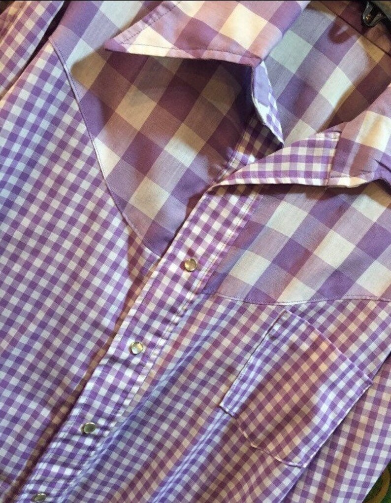 Vintage Purple Gingham Square Dance Western Mens Pearl Snap - Etsy