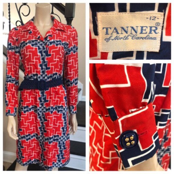Cool Vintage 70s Tanner of North Carolina Red White a… - Gem