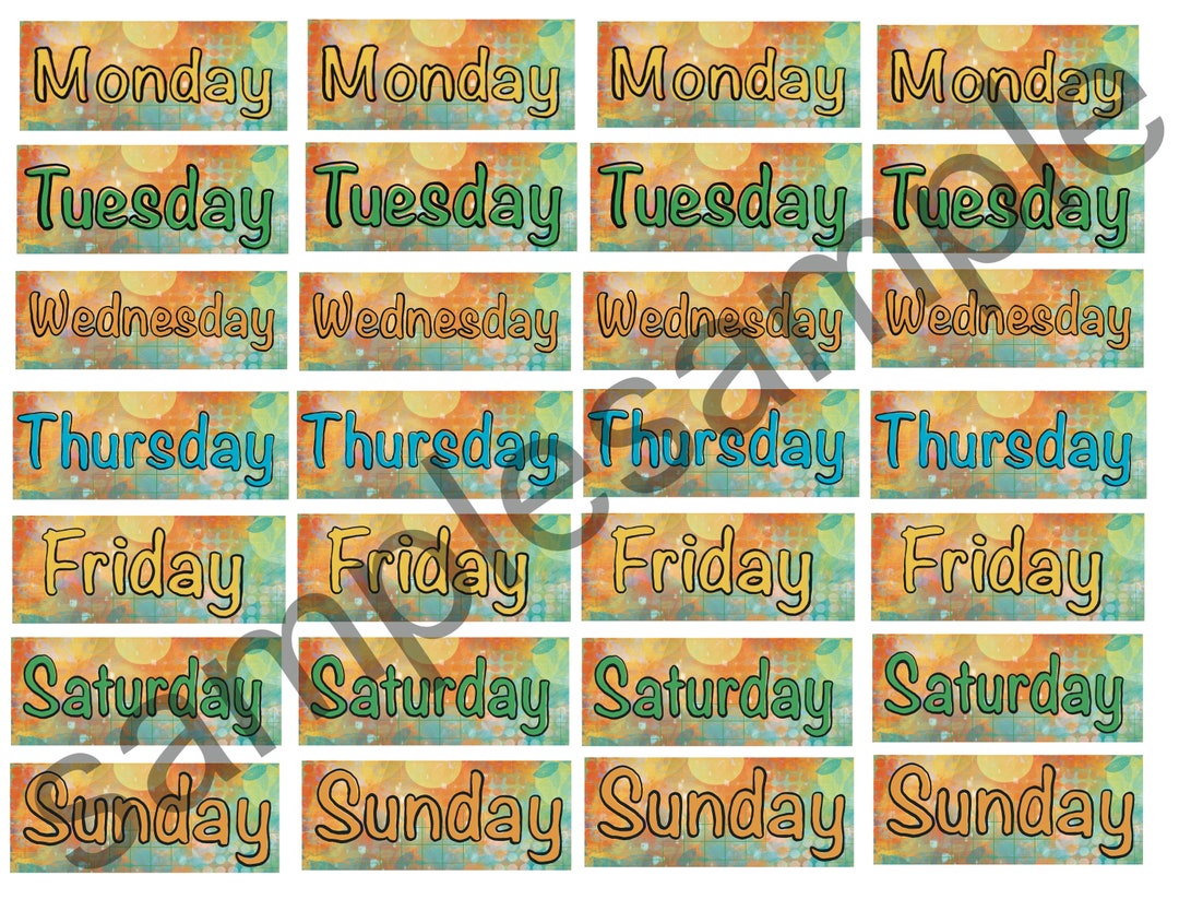 August Journal Printable Days of the Week, Clip Art, Daily Journal and ...