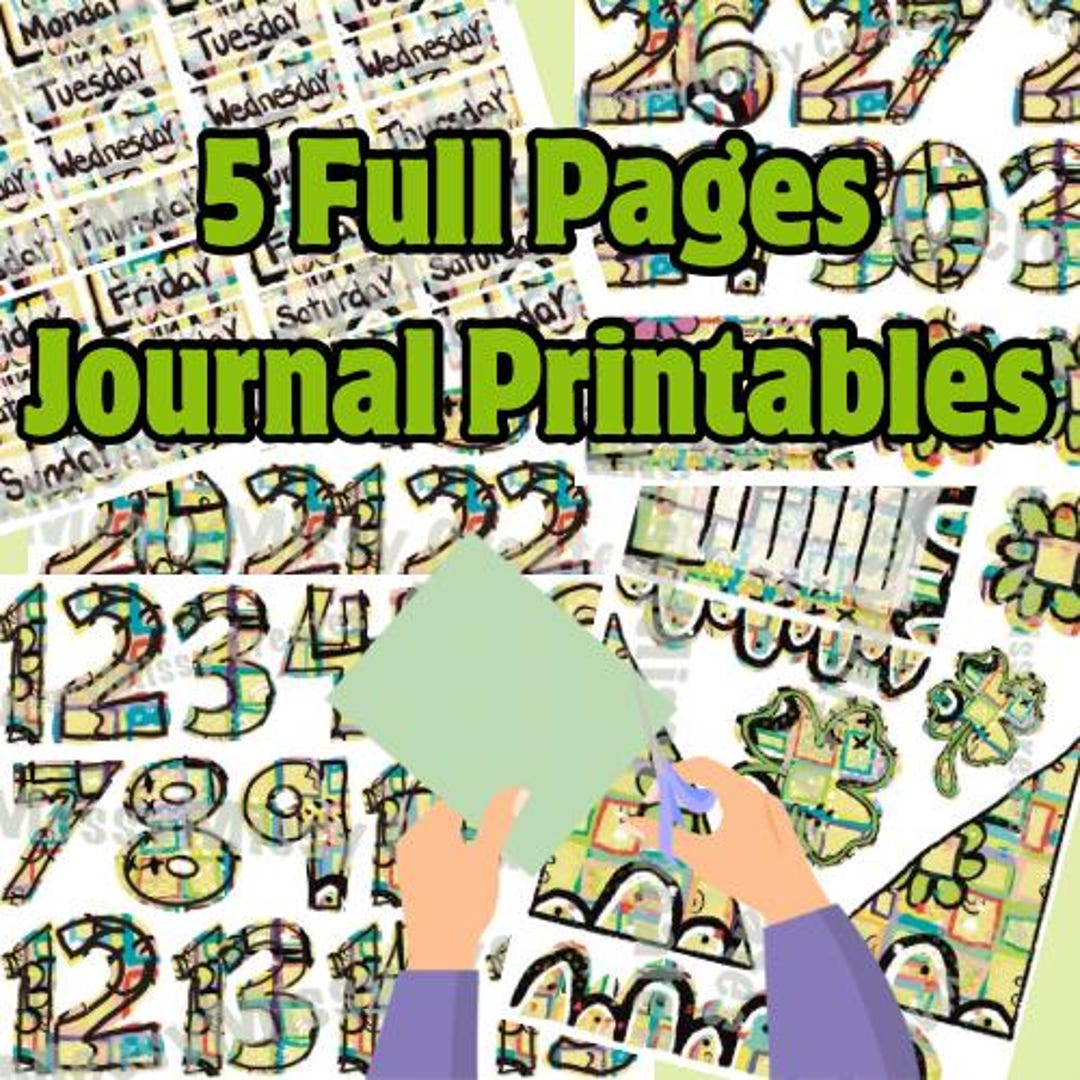 MARCH or Spring Hand Drawn Journal Number Printables, Printable Clipart ...