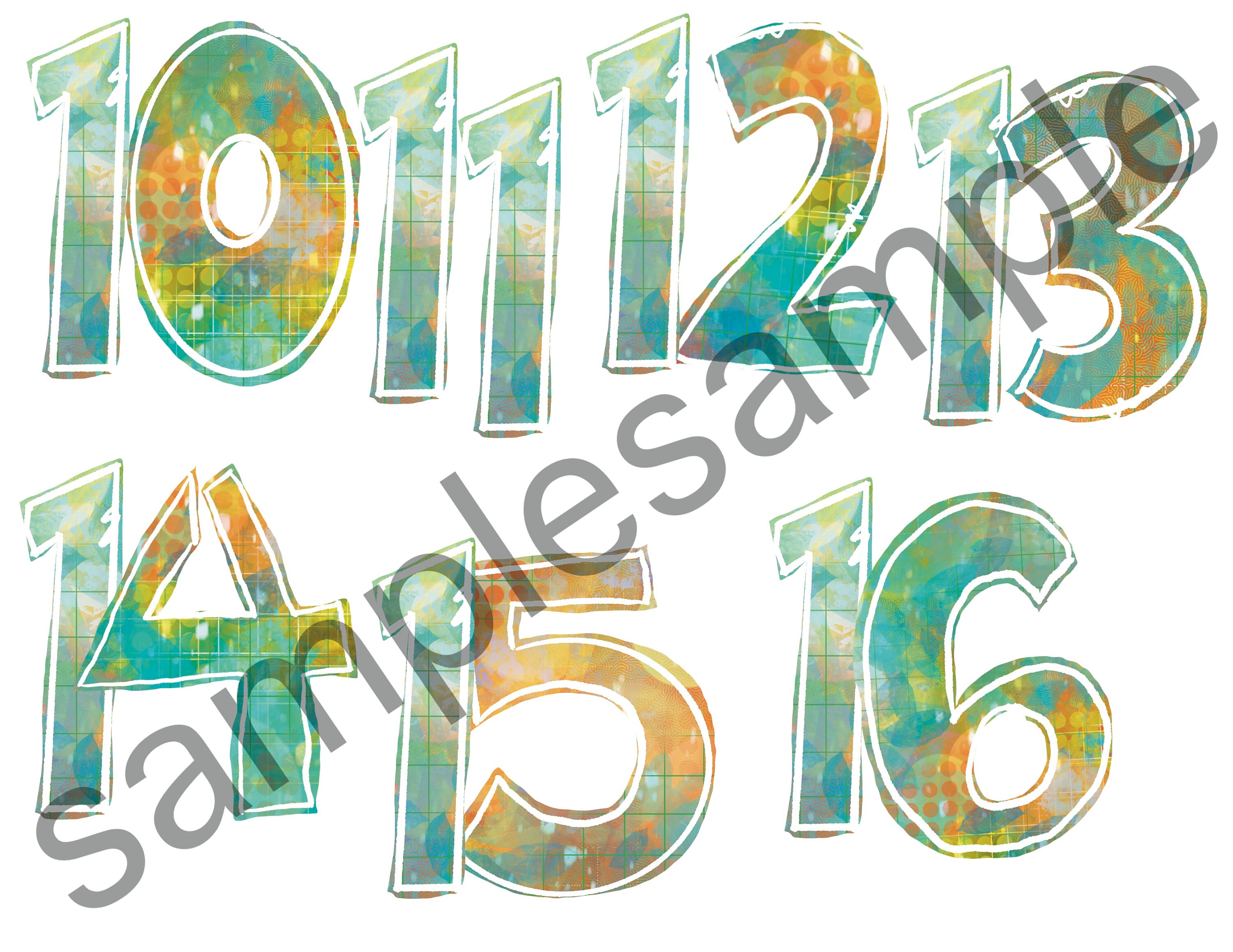 LARGE August Printable Collage Numbers for Journaling or Scrapbooking ...