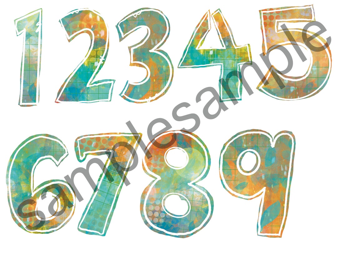 LARGE August Printable Collage Numbers for Journaling or Scrapbooking ...
