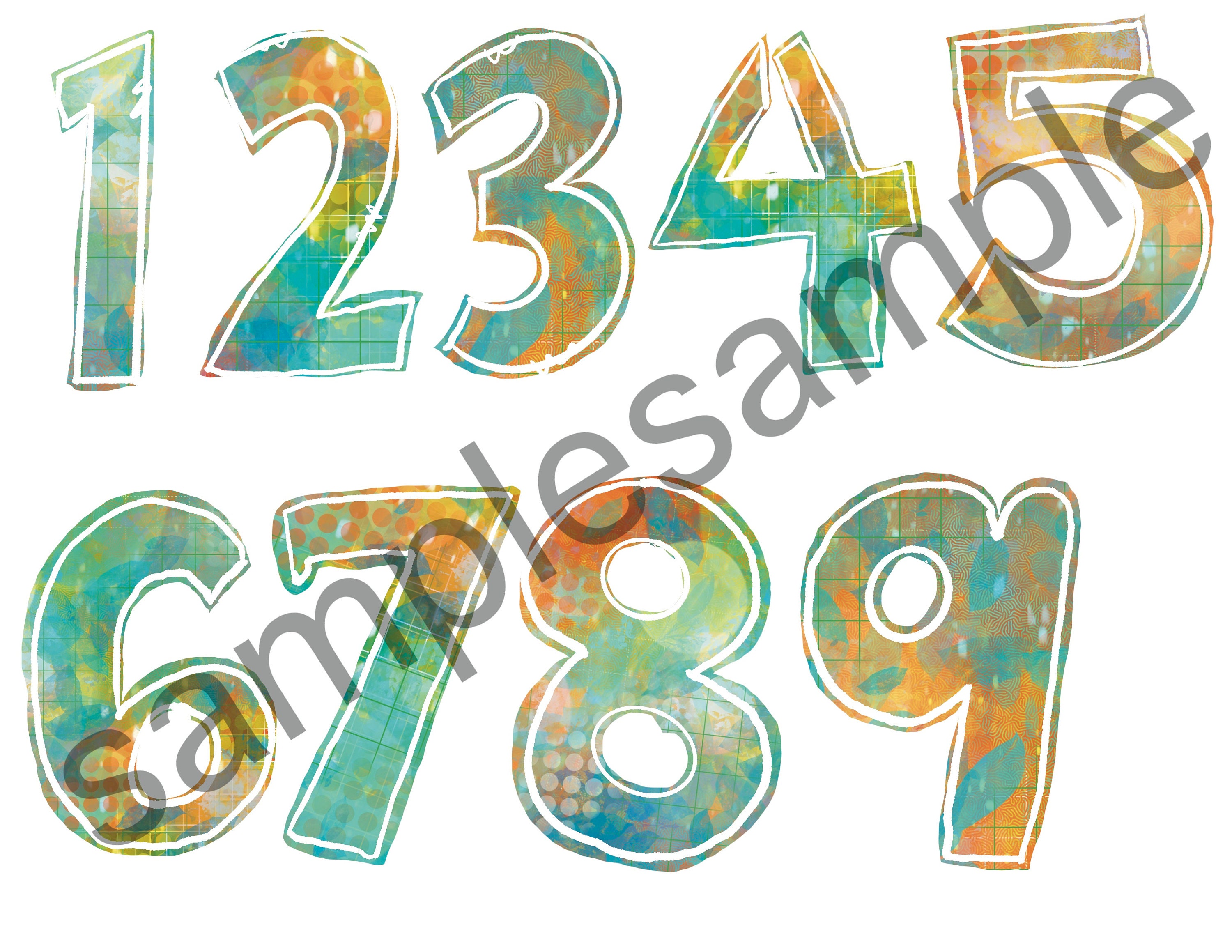 LARGE August Printable Collage Numbers for Journaling or Scrapbooking ...