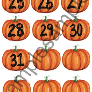 Fall Pumpkin Large Numbers, Daily Journal, Scrapbook, Planner, Days of ...