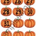 Fall Pumpkin Large Numbers, Daily Journal, Scrapbook, Planner, Days of ...