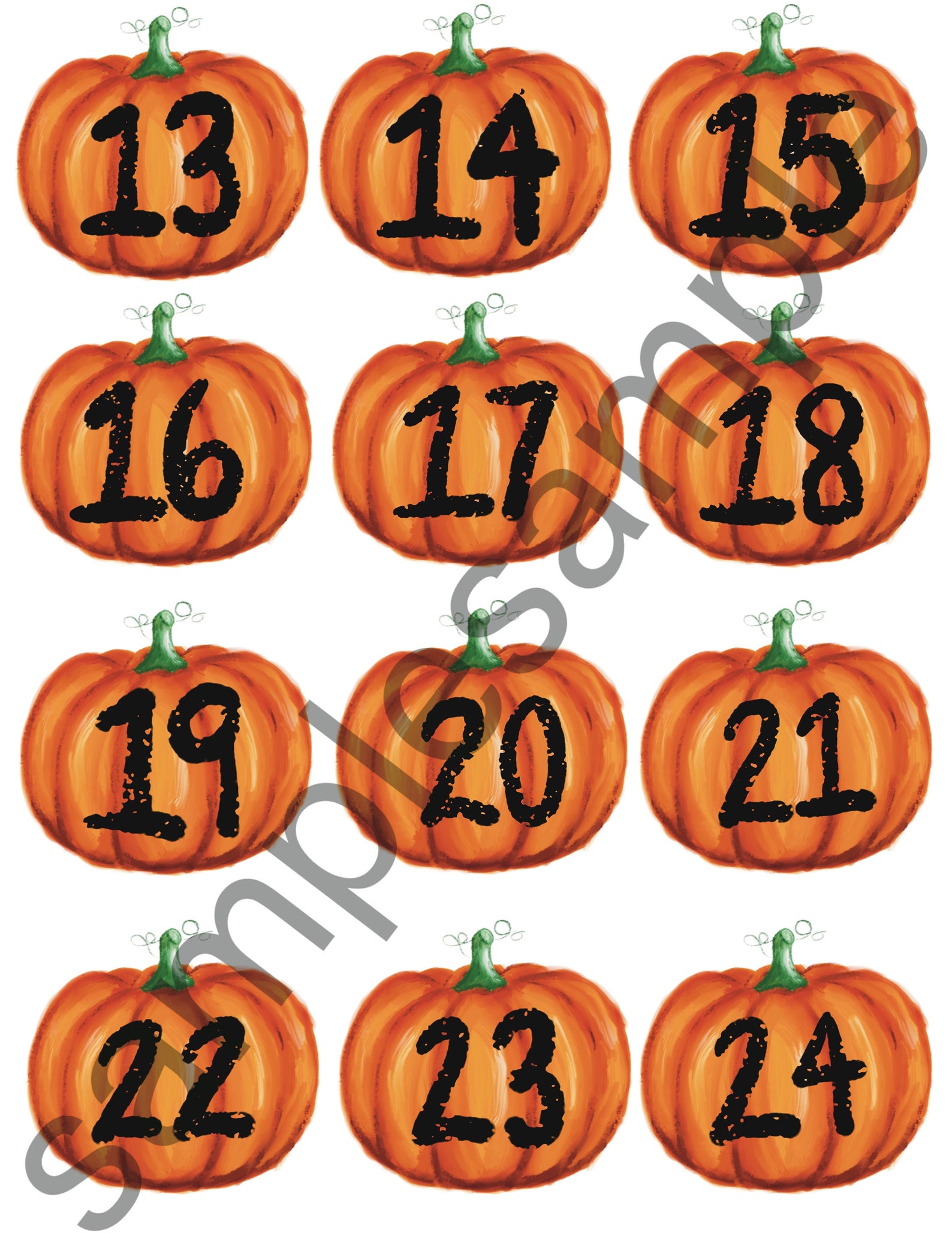 Fall Pumpkin Large Numbers, Daily Journal, Scrapbook, Planner, Days of ...