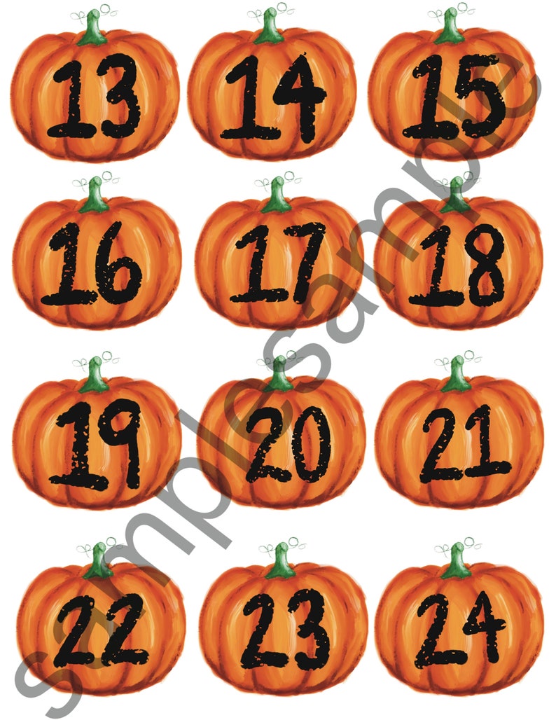 Fall Pumpkin Large Numbers, Daily Journal, Scrapbook, Planner, Days of ...