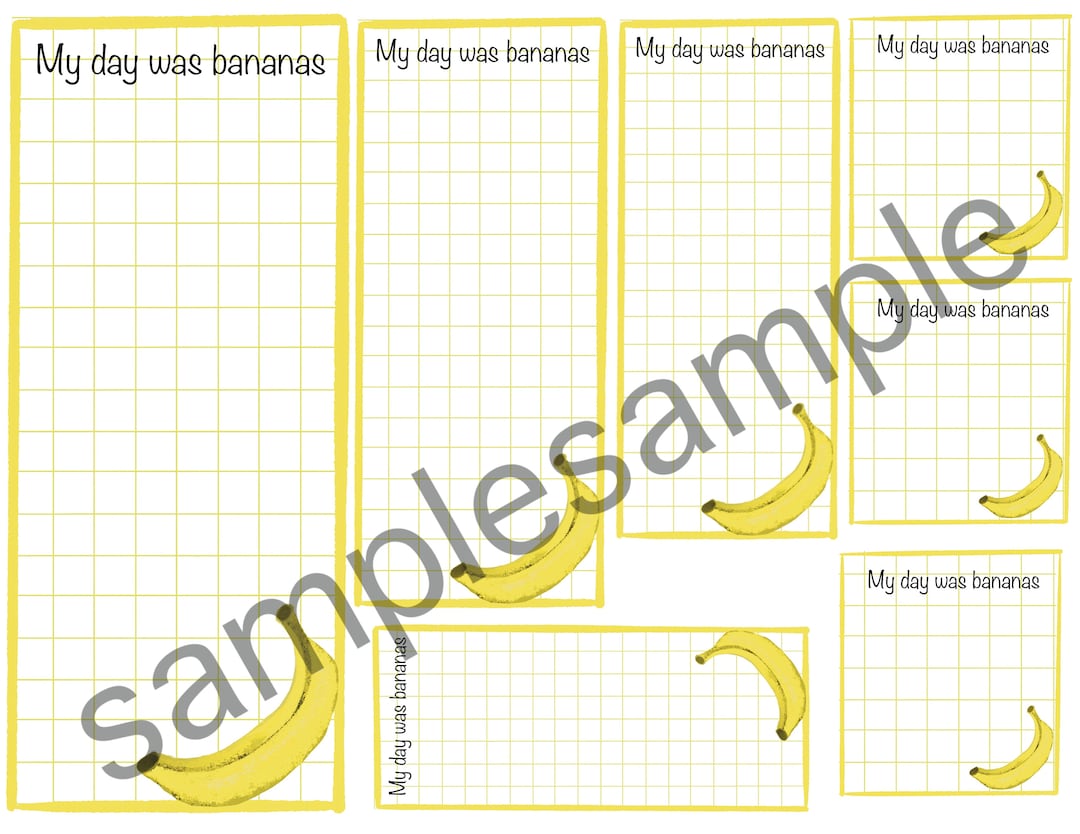 Hand Drawn Bananas Printable Note Pad, Journaling Spot, Daily Journal ...