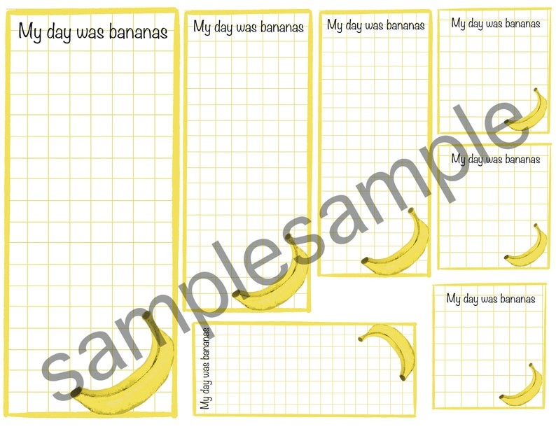 Hand Drawn Bananas Printable Note Pad, Journaling Spot, Daily Journal ...