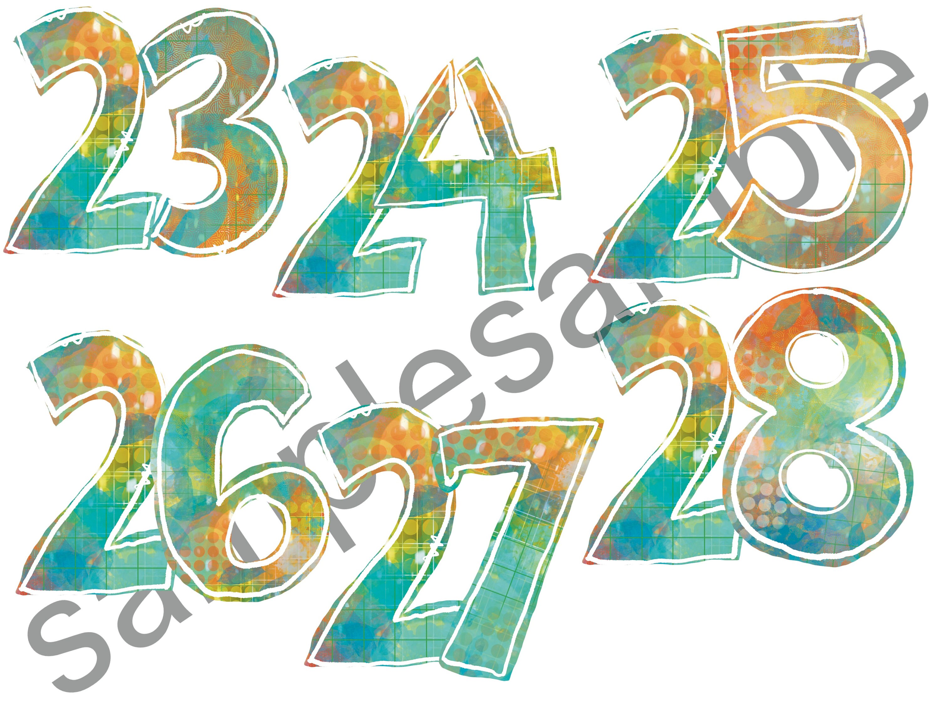LARGE August Printable Collage Numbers for Journaling or Scrapbooking ...