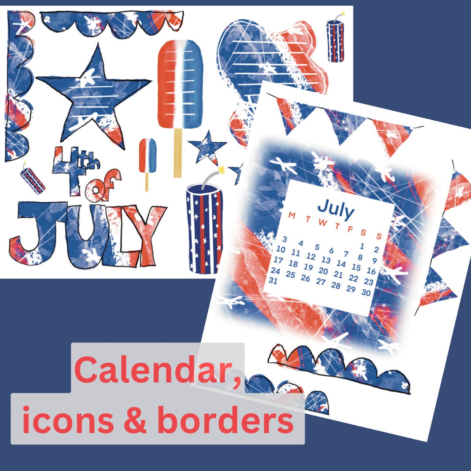 2023 July Journal Printables, Numbers Days of the Week, Calendar ...