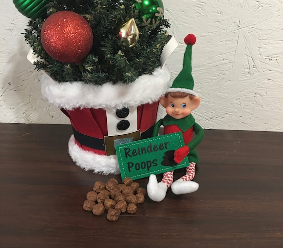 Elf Reindeer Poops Sign Game Night Elf Accessories - Etsy