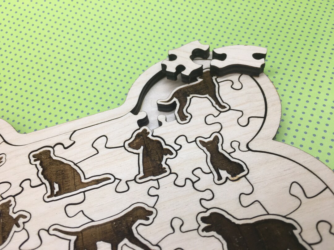 Wooden Dog Bone Puzzle Dog Breed Puzzle - Etsy