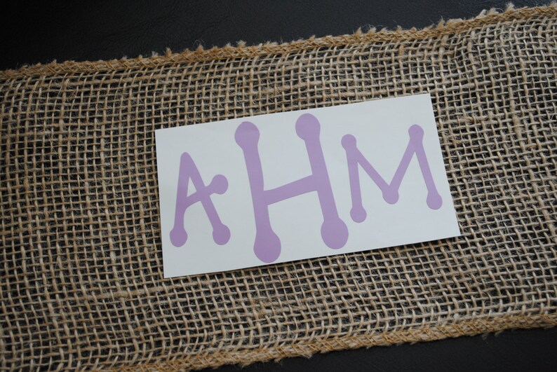 Vinyl Monogram Sticker indoor and Outside Use - Etsy