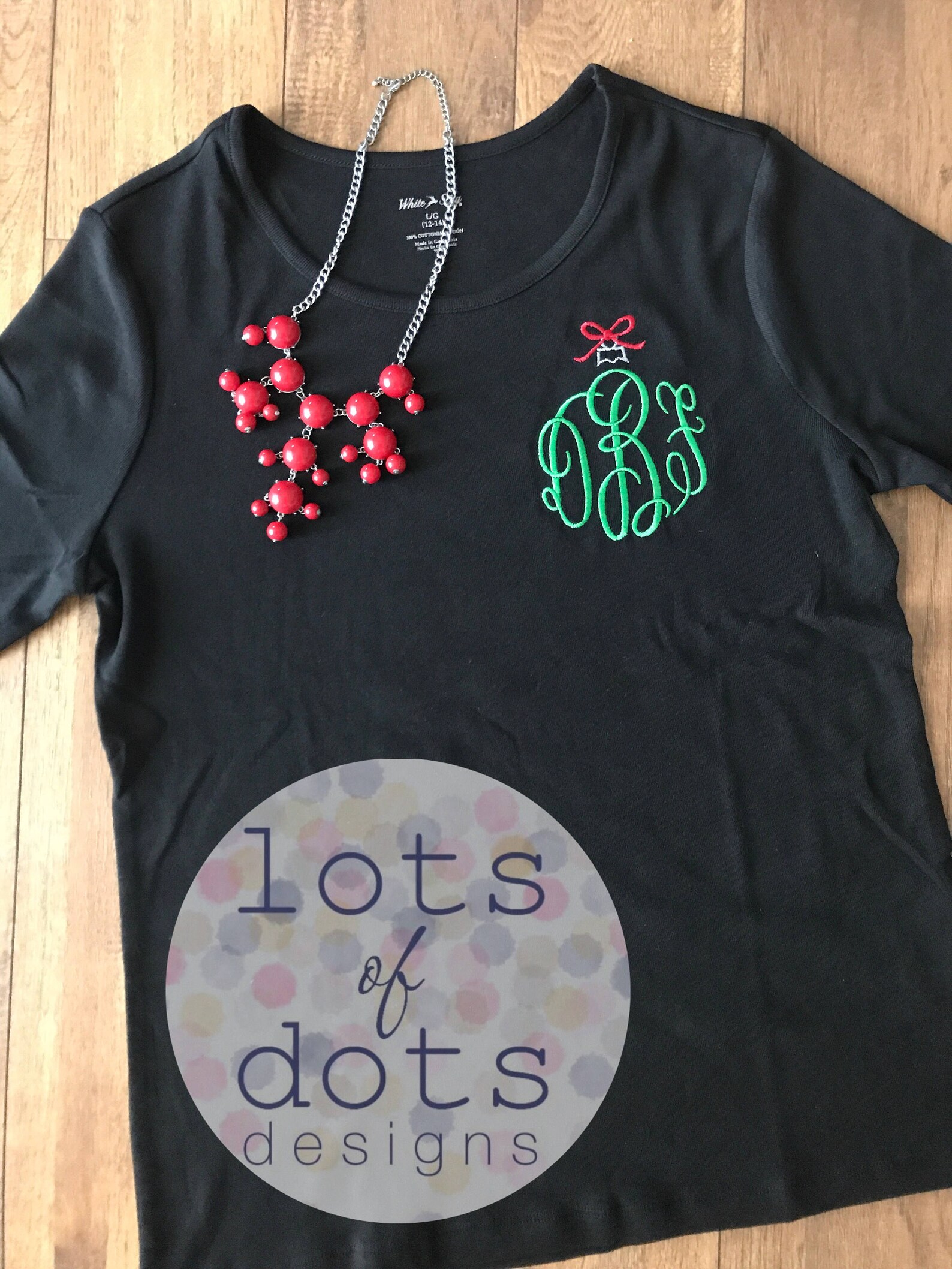 Embroidered Monogram Christmas Ornament Shirt - Etsy