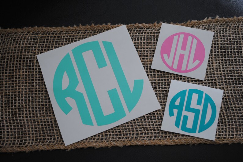 Vinyl Monogram Sticker indoor and Outside Use - Etsy