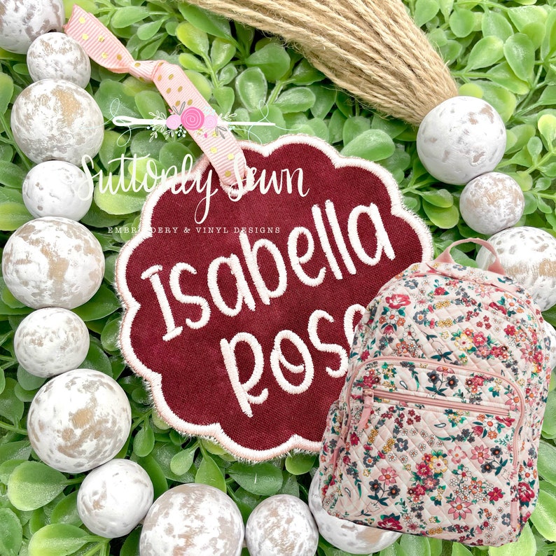 Embroidered Fabric Bag Tags Personalized Bookbag Luggage - Etsy