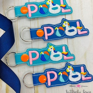 Pool Keychain, Embroidered, Keyfob, Handmade, Swimming Pool, Summer - Etsy